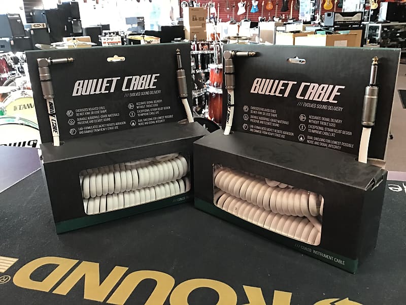 Bullet Cable BC-30CCW Coil Cable 30 Foot Pair! White | Reverb