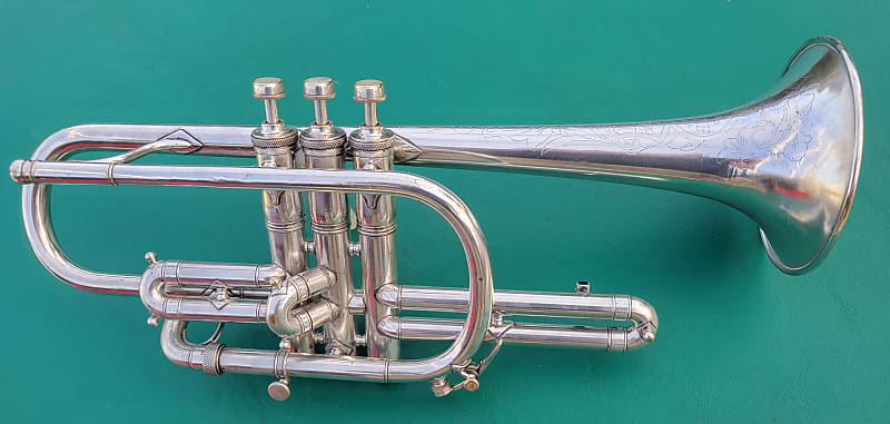 1918 King Master Cornet HN White Cleveland Silver Plated | Reverb