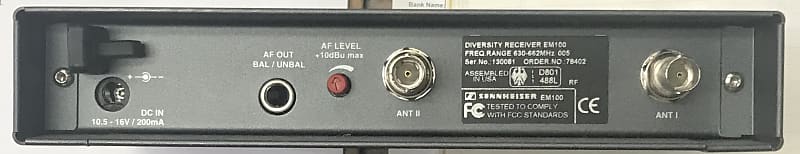 Sennheiser EM100 Receiver for Wireless EW100 System | Reverb