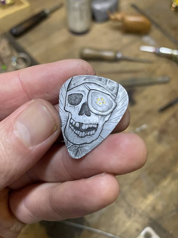 Plectrum One eyed Willy 2022 Mild steel, 24k gold | Reverb UK