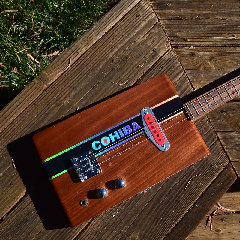 Cigar box guitar, 3-string electric guitar, handmade cbg | Reverb