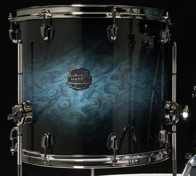 Mapex Saturn V Exotic 14x14 Floor Tom - Deep Water Maple Burl | Reverb