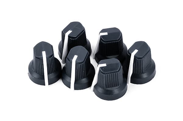 Fender Black Pointer Amplifier Knobs (6) | Reverb