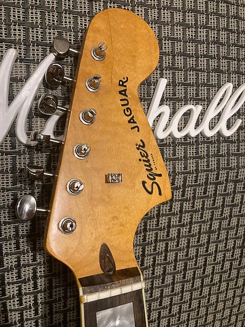 Squier Classic Vibe 70’s Jaguar Loaded Neck Bound with Block | Reverb