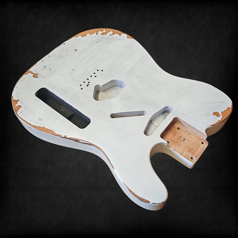 Relic NITRO Gloss Olympic White Telecaster Alder guitar body | Reverb