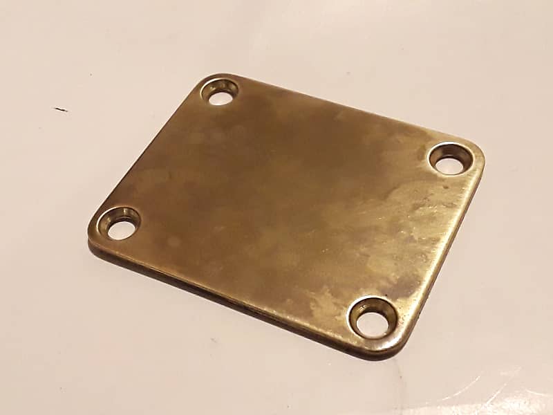 Vintage Neck Plate Solid Brass Strat Tele Schecter Van Nuys | Reverb