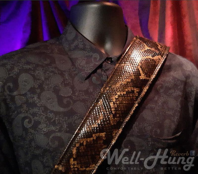 Well-Hung Desert Python 3" wide padded leather guitar strap | Reverb