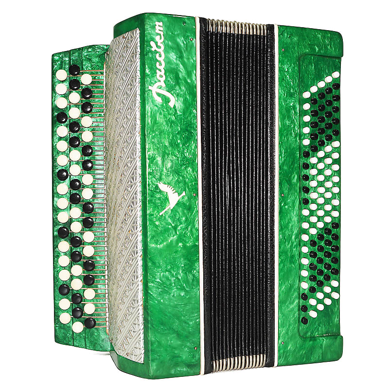 Folk Chromatic Button Accordion Bayan Rassvet 100 Bass Reverb