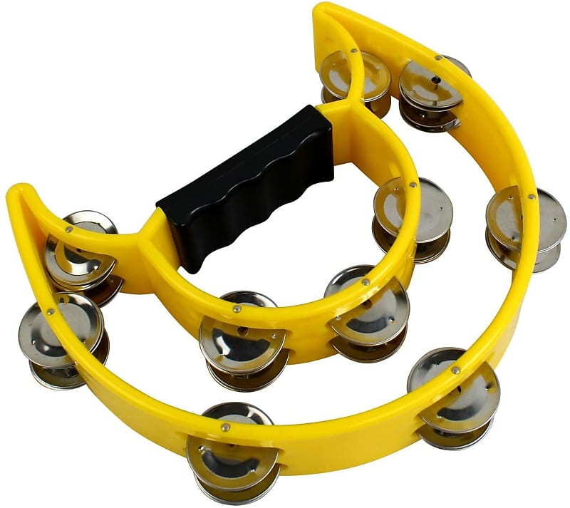 Double Row Tambourine Metal Jingles Hand Held Percussion | Reverb
