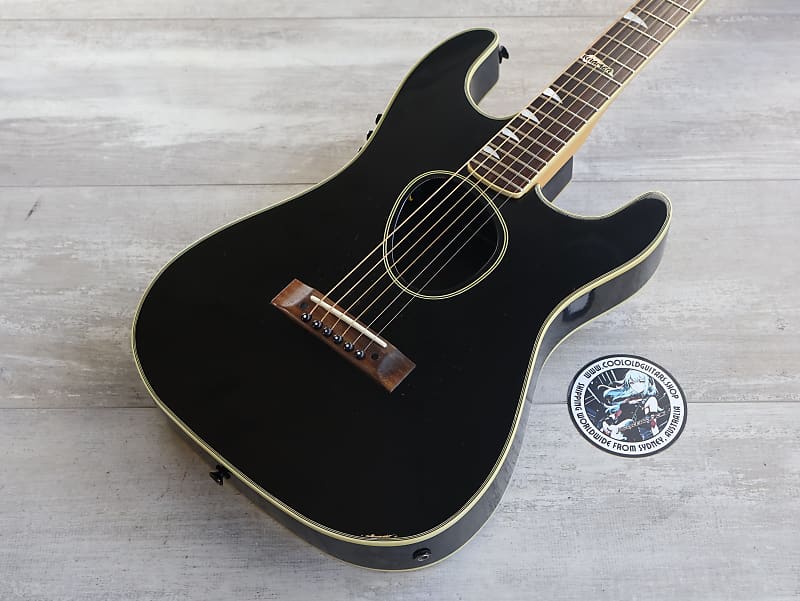 1987 Kramer KFS-1 Ferrington Stratocaster Acoustic (Black) | Reverb
