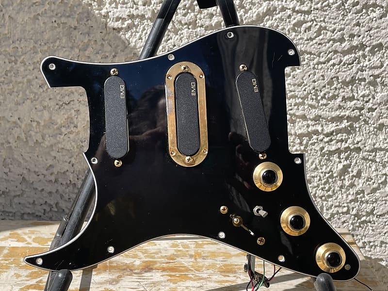 EMG Guitar Pickups Loaded Fender Stratocaster Pickguard LEFTY | Reverb