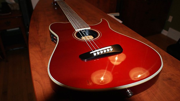 Fender Santa Rosa 1989 Red Electric/Acoustic | Reverb