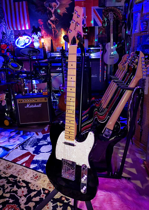 Alvarez AE10 Telecaster Guitar Alder/Maple 1995 Gloss Black | Reverb