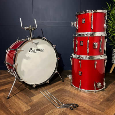 Drum Kit Premier XPK, Early 90's Transparent Red USED! | Reverb UK