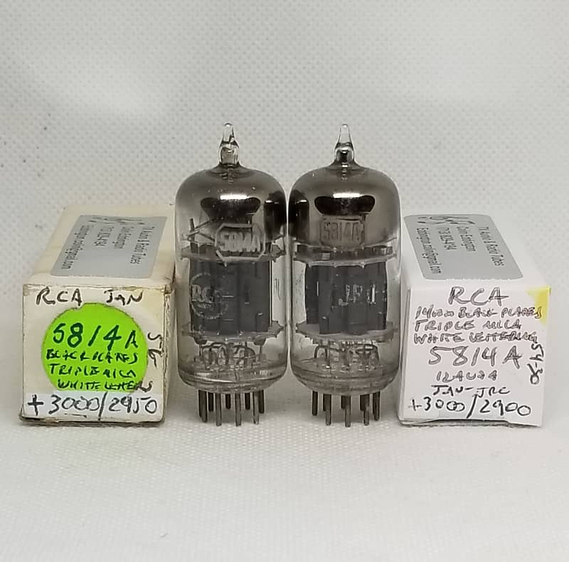 RCA JAN 5814A Black Plate, Triple Mica, Balanced (3.3%) Pair | Reverb