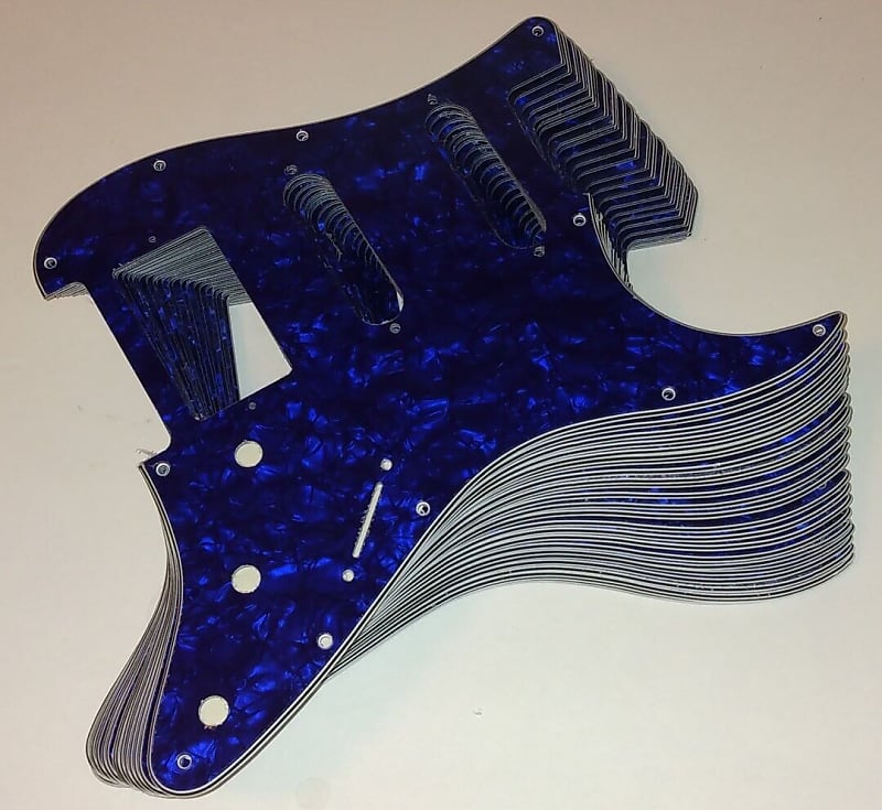 Lot of Strat Pickguards HSS - Blue Pearl - Lot #2 | Reverb