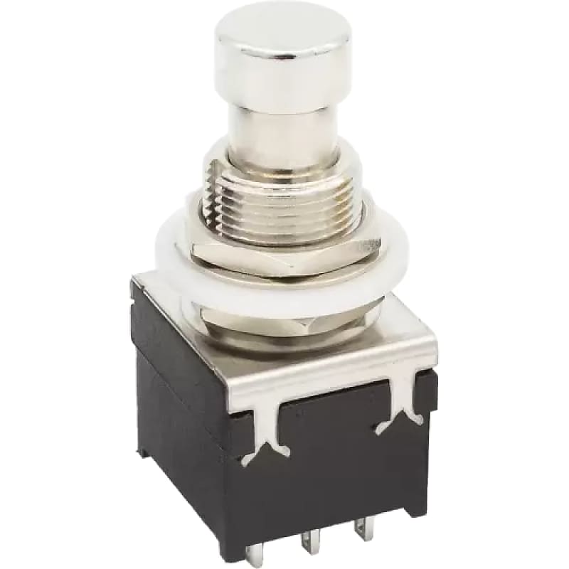 Footswitch - 3PDT, black body, Solder Lugs, Soft Click Chrome | Reverb