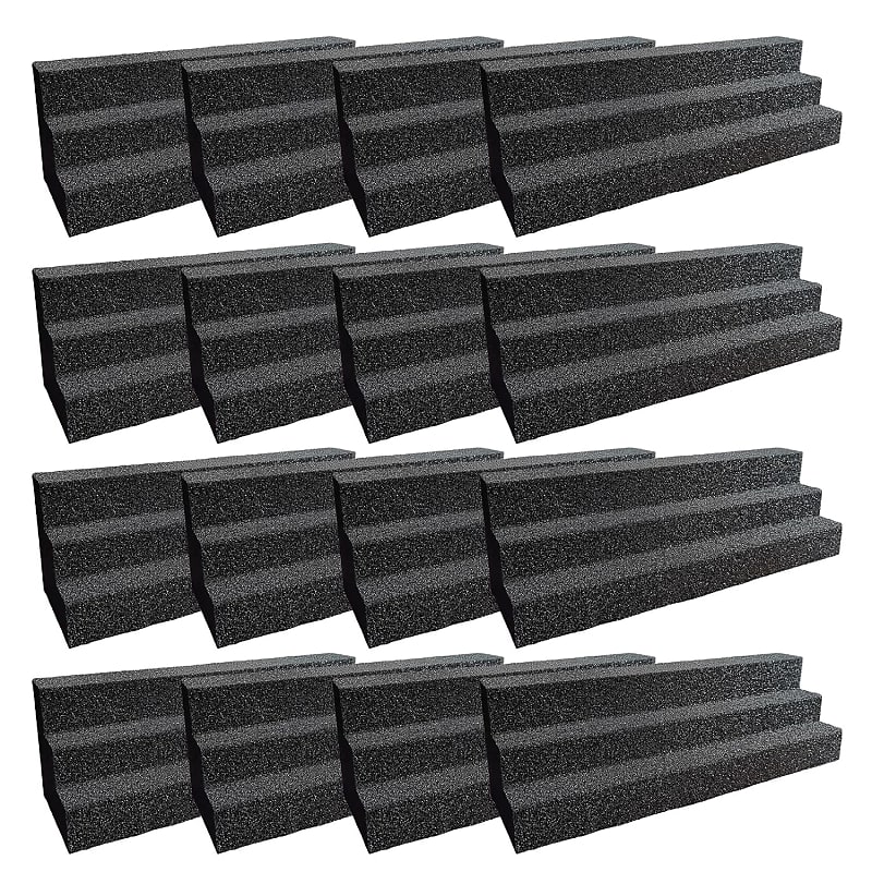 16 Pcs Acoustic Foam Bass Traps Corner 12”X 3” X 3” Sound | Reverb