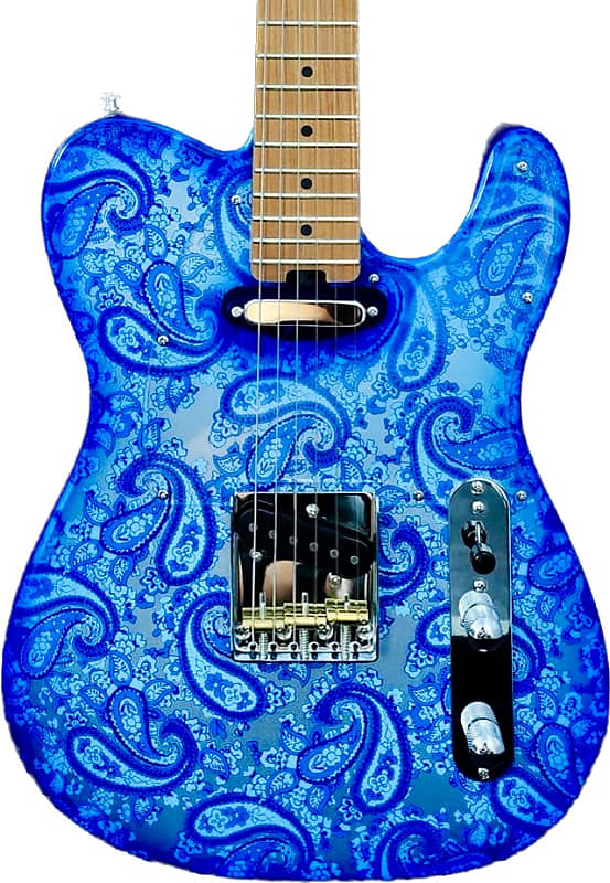 Firefly Tele Style Electric Guitar * Blue Paisley * Fire Fly | Reverb