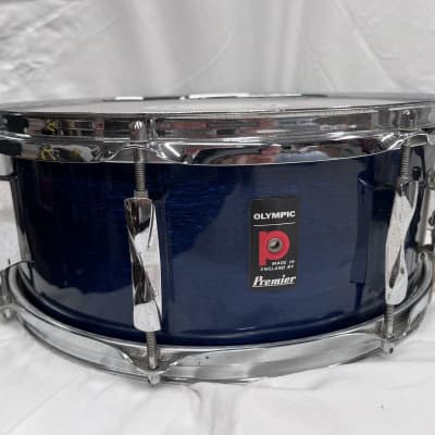 Premier Olympic Snare 14x5.5" Blue Shimmer Wrap 1970’s | Reverb