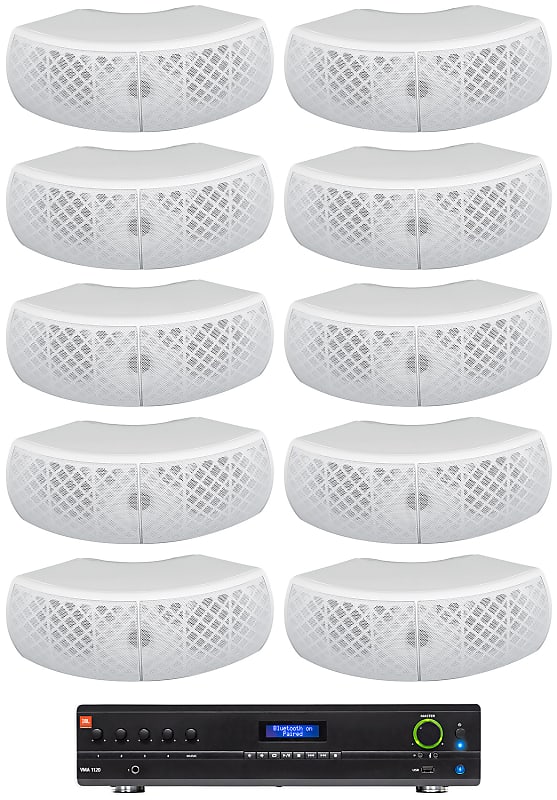 JBL VMA1120 Commercial 70v Amplifier+(10) White Dual 4" | Reverb