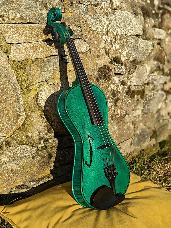 Handmade Tim Phillips violin c.2000 - teal fiddle, rare, trad | Reverb