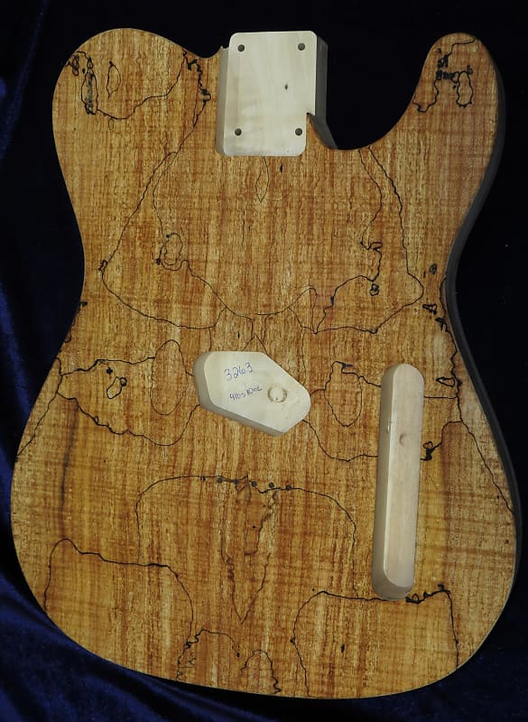 Spalted Maple Top / Aspen Telecaster Tele Body 4lbs 10oz | Reverb