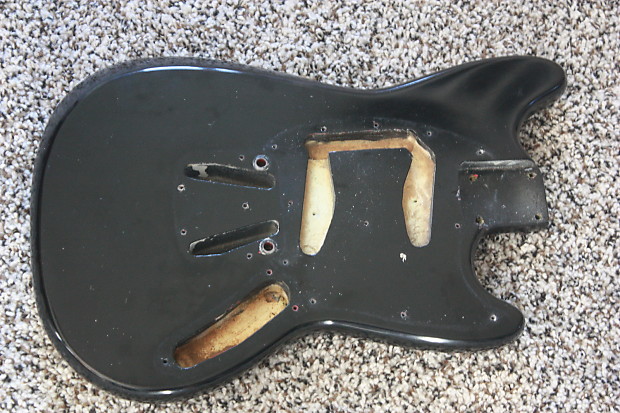 Fender Mustang 1965 1966 1967 guitar body refinish black | Reverb