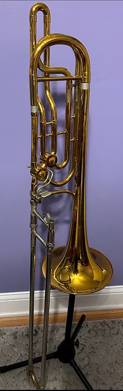 King Duo Gravis Double Trigger Bass Trombone 1970s - Brass | Reverb
