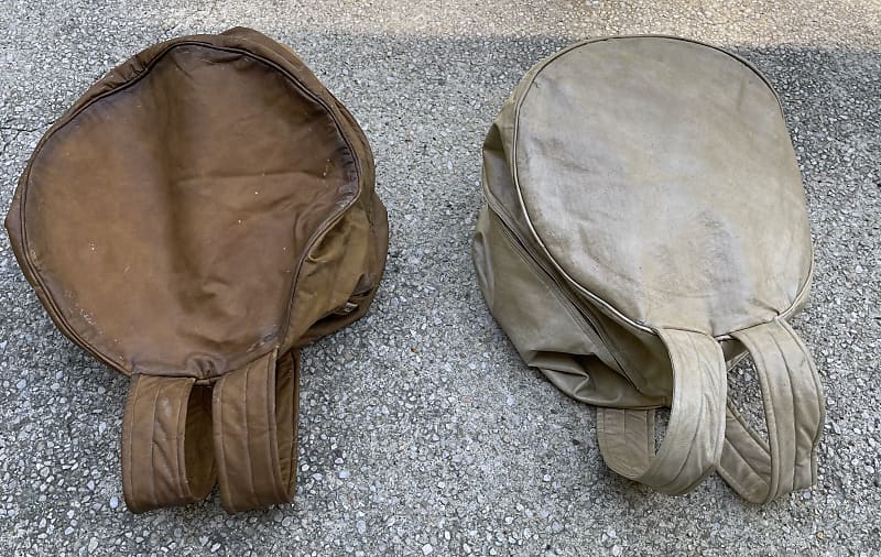 Vintage 60’s/70’s Drum bags 12 & 13” Brown Naugahyde | Reverb
