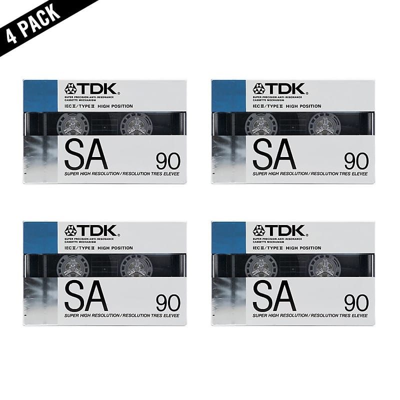 1988 TDK SA 90 Type II Cassette Tape - 4 Pack | Reverb