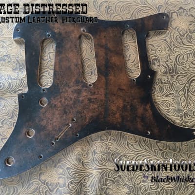 Custom Suede Tooled Leather Alt. Pickguard fits Fender | Reverb
