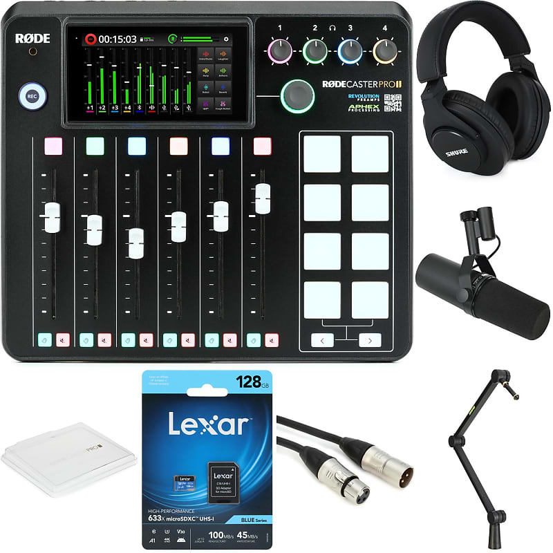 Rodecaster Pro II and SM7B Microphones Solo Podcasting Bundle | Reverb