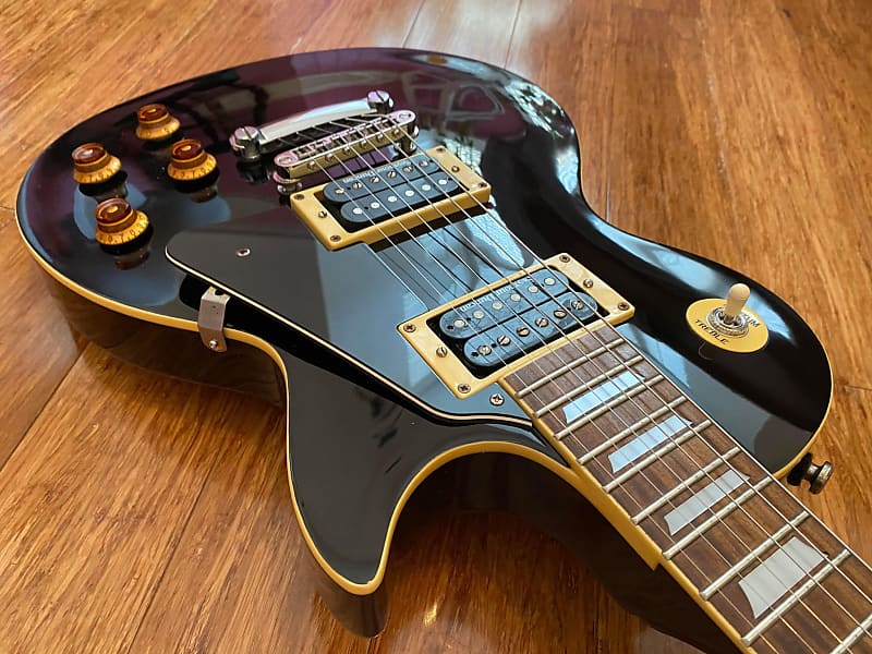 Aria Pro II 1980's Single Cut Ebony Standard Samick Built | Reverb
