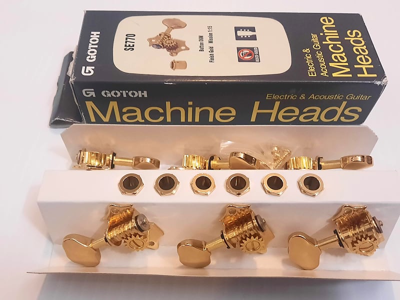 Gotoh SE770 Guitar Machine Heads, Gold, open gear | Reverb