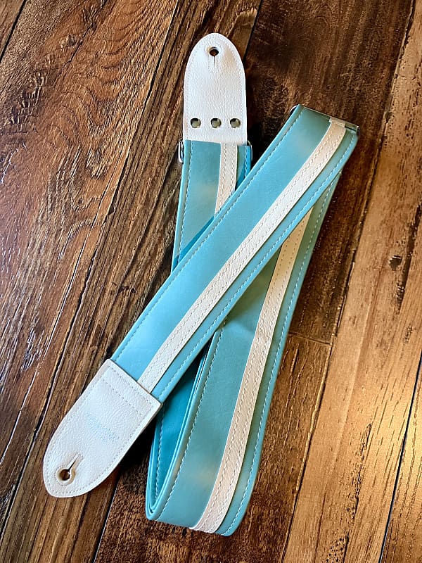 Couch Racer X Guitar Strap - Seafoam with White Stripe | Reverb
