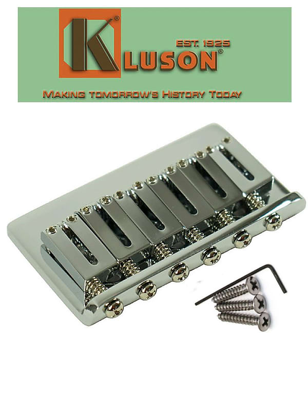 Kluson Genuine 6 String Fixed Hardtail Bridge for USA Fender | Reverb