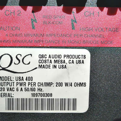 QSC USA 400 - 2 Channel 400 Watt Bridged Power Amplifier - | Reverb