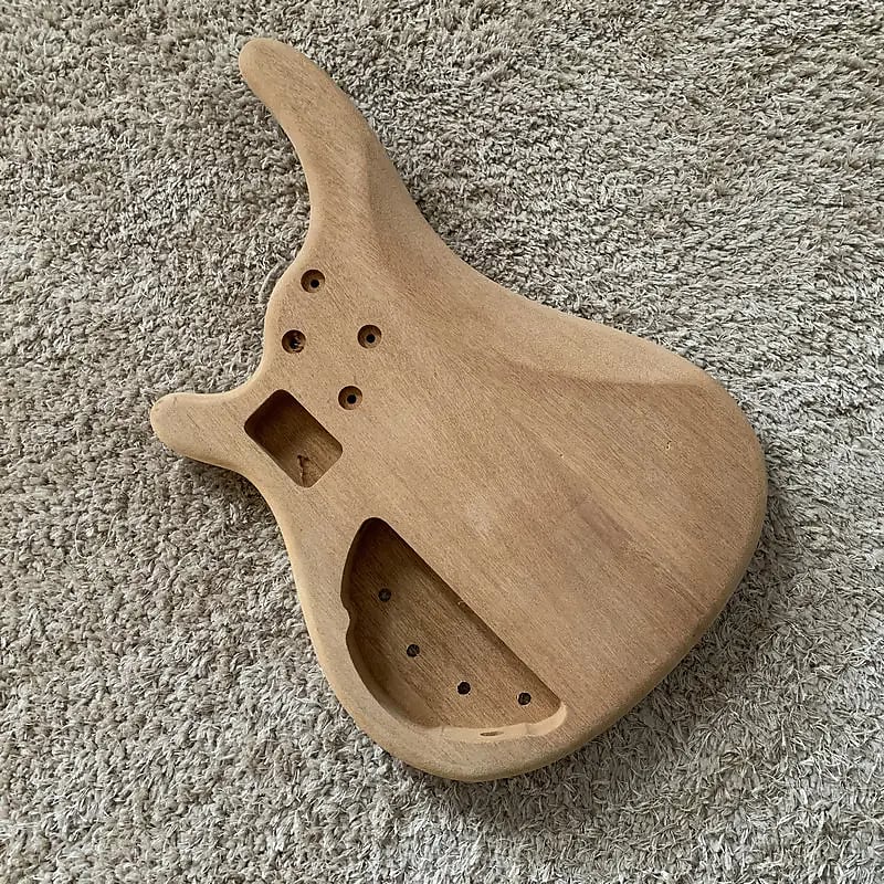 Solid Mahogany Wood 4 String Bass Body DIY Project | Reverb