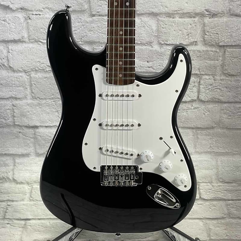 Used: Squier Strat Electric Guitar - Black | Reverb