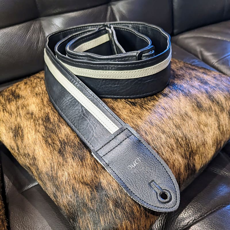 Couch Black & White Racer X Guitar Strap - Black / White | Reverb