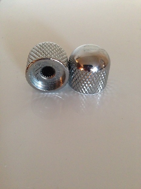Fender Vintage Style Knurled Dome Tele Knobs Pair 1990s | Reverb
