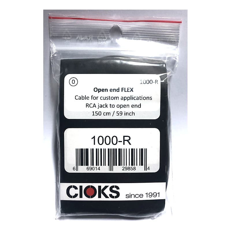 Cioks Open End Flex cable - 150cm Angled RCA plug to open end | Reverb