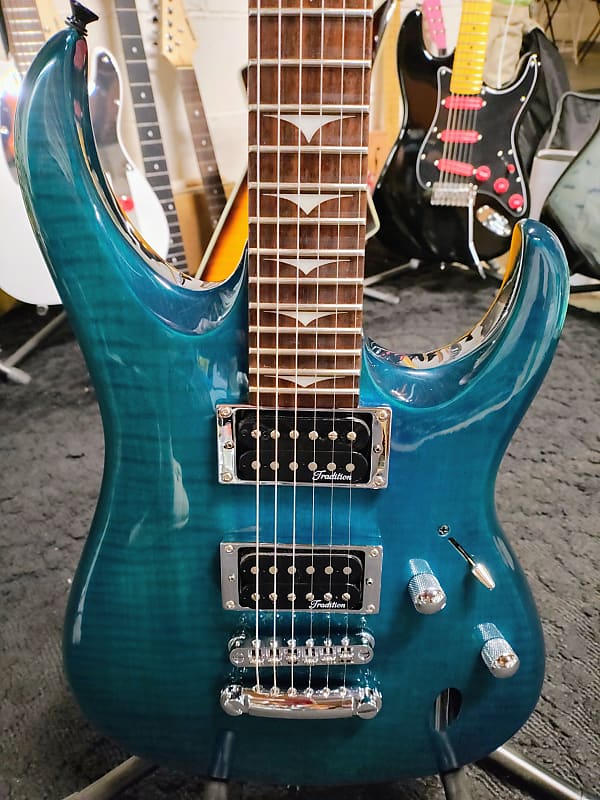 Tradition - MTM2 SuperStrat 2003 - Teal FM | Reverb