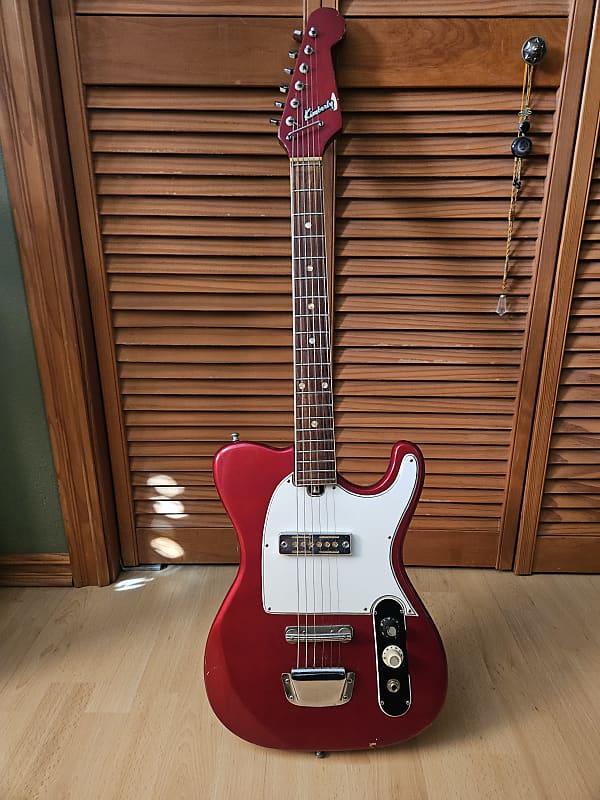 Kimberly /Teisco Tele Candy Apple Red with matching Headstock | Reverb