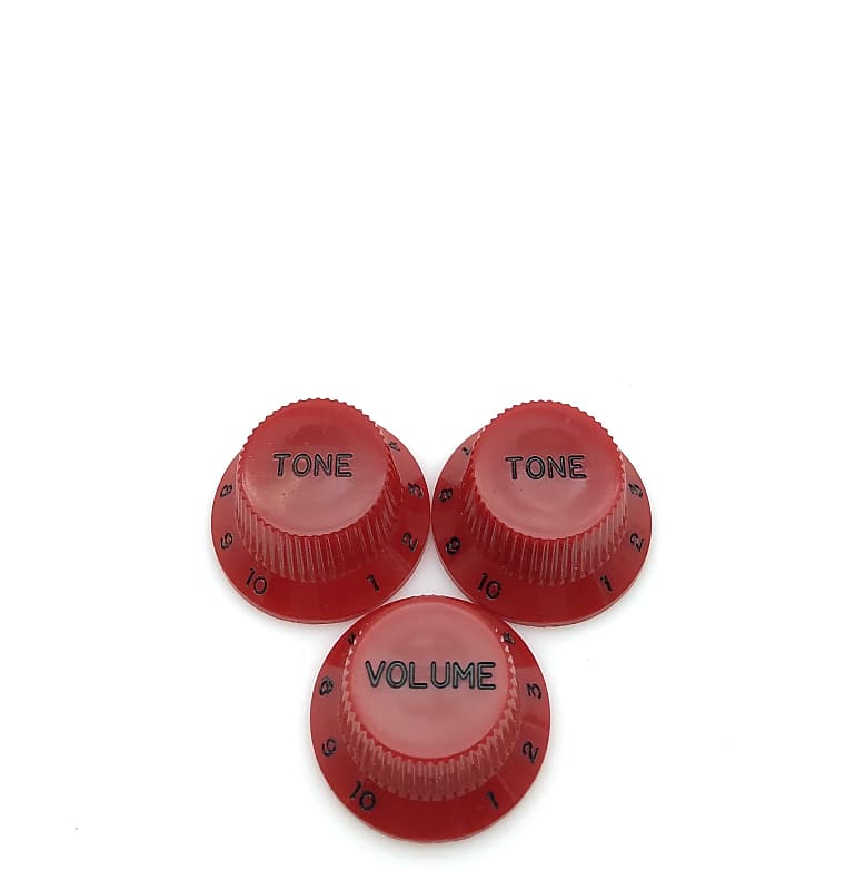 Stratocaster Style Knobs Set Red | Reverb