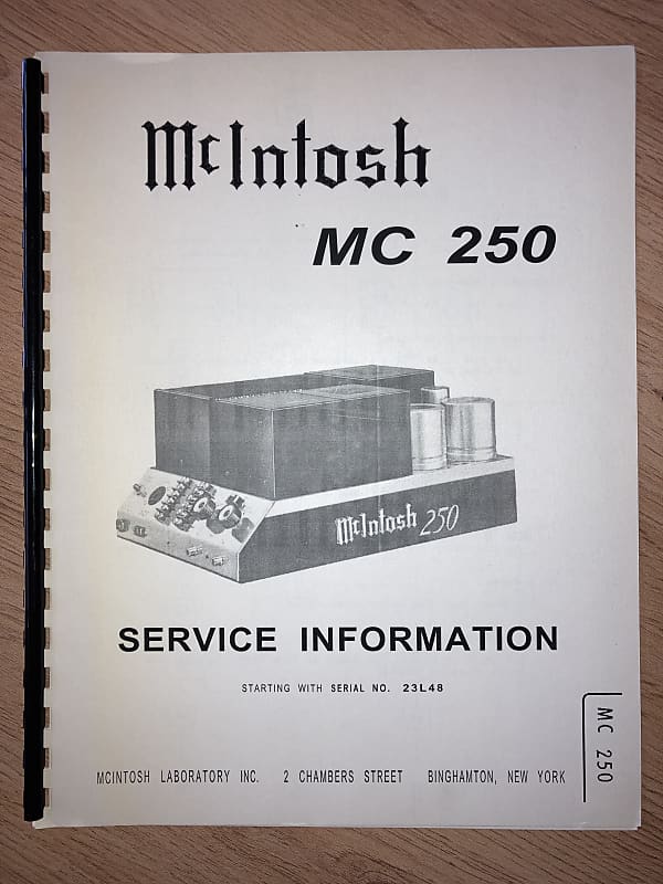 McIntosh MC250 service manual | Reverb