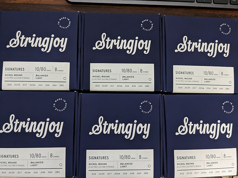6 Sets of Stringjoy Signatures | 8 String Balanced Light | Reverb