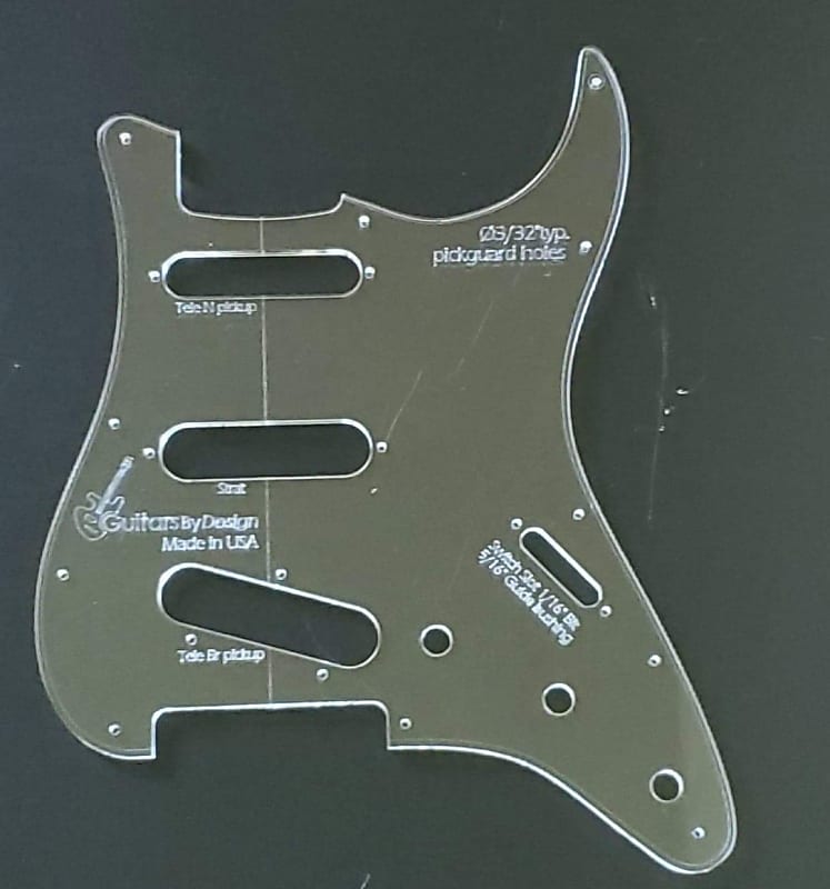 Guitarsbydesign Strat Pickguard For Tele Pickups Template | Reverb
