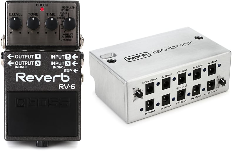 Boss RV-6 Digital Reverb Pedal Bundle with MXR M238 Iso-Brick | Reverb